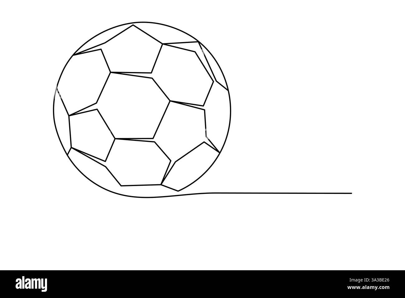 Football one line drawing of minimalist vector icon with black and ...