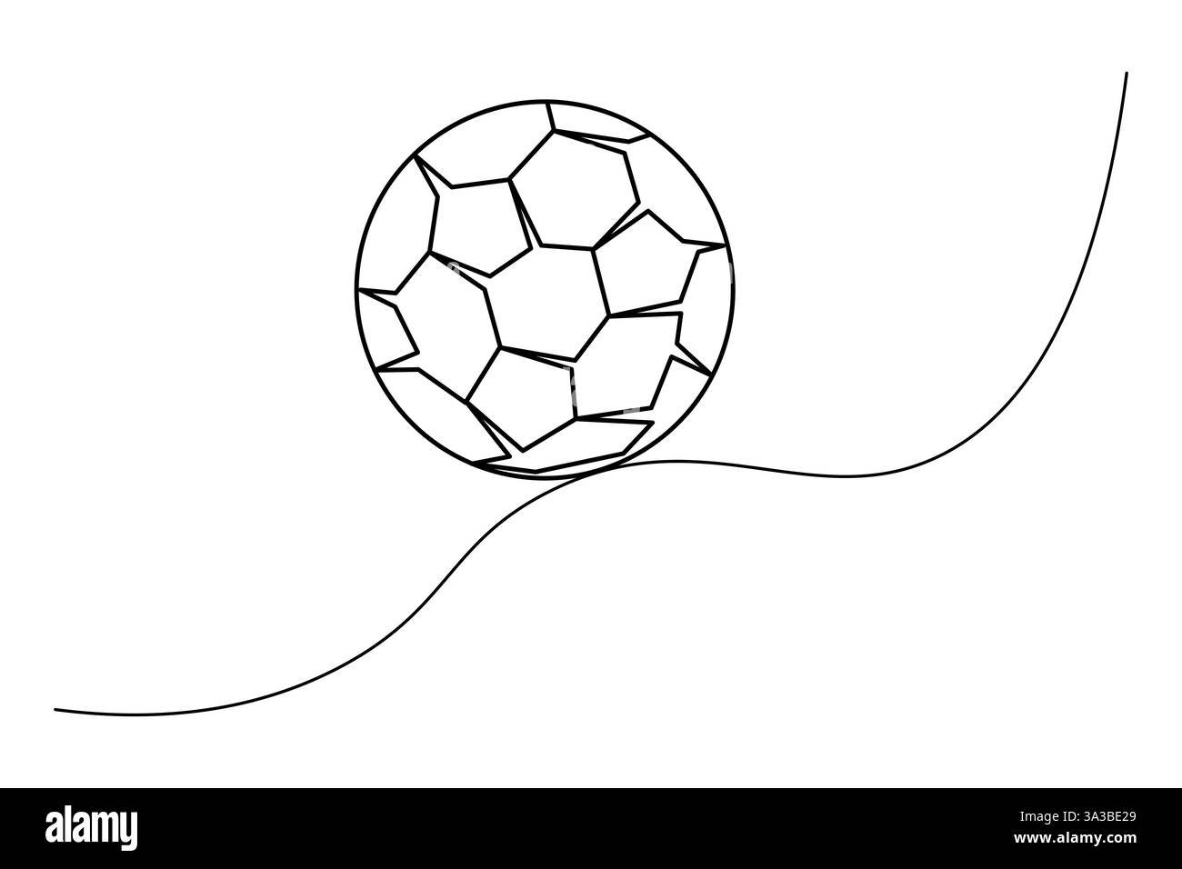 Football one line drawing of minimalist vector icon with black and ...