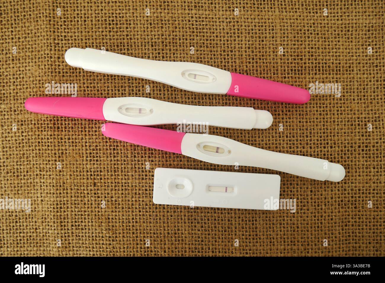 Hand holding Pregnancy Test tool one line sign of failed pregnancy ...