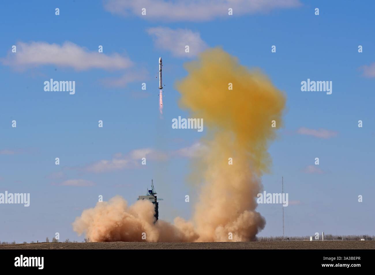 Jiuquan. 15th Mar, 2025. A Long March-2D carrier rocket carrying the ...