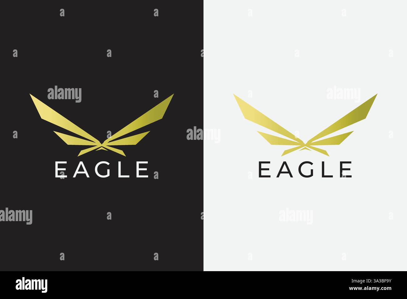 Luxury Abstract Fly Wing Shape Eagle Logo Brand Identity Stock Vector ...