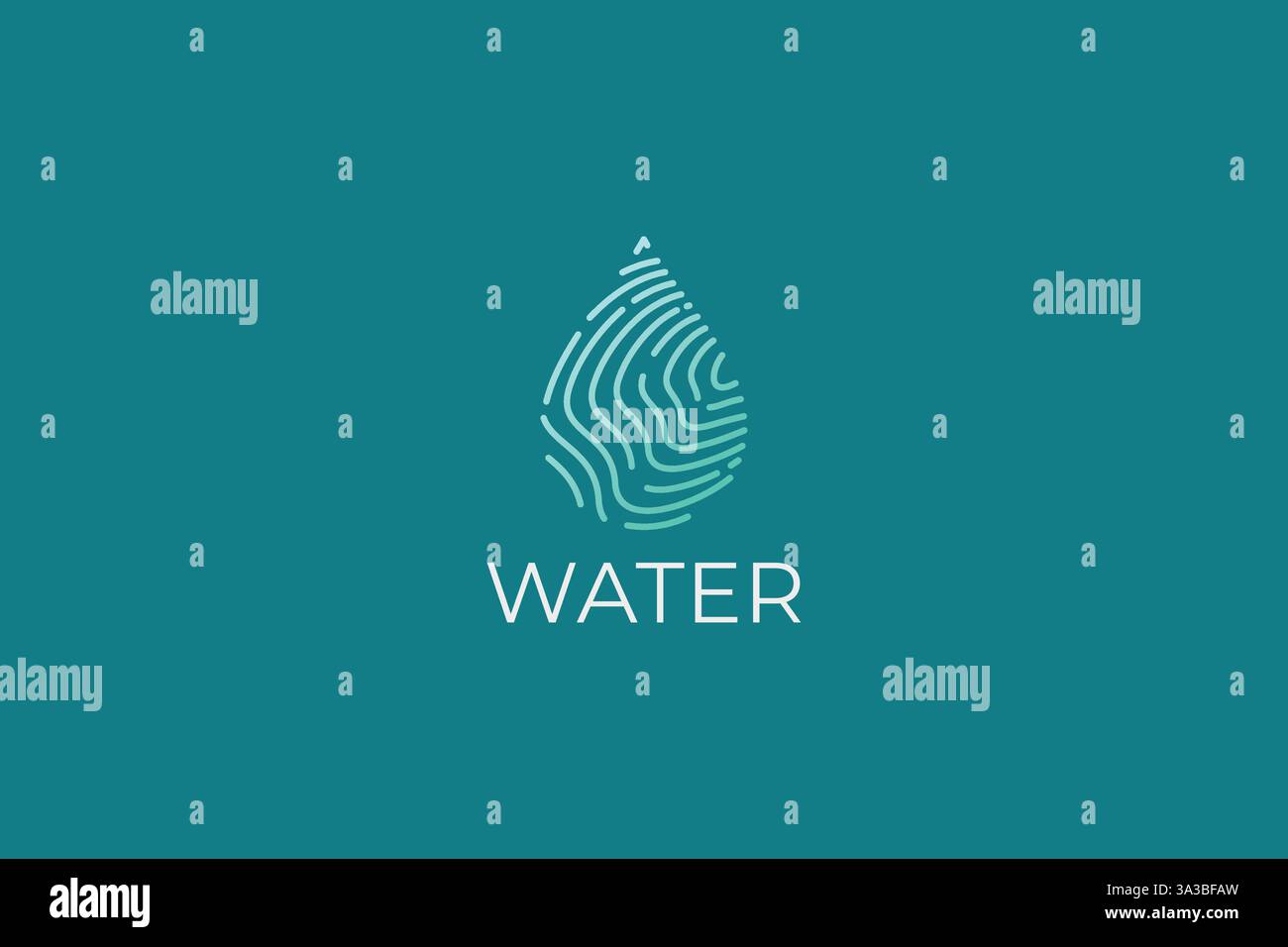 Unique Water Drop Fingerprint Logo Concept for Hydration Pure Fresh ...