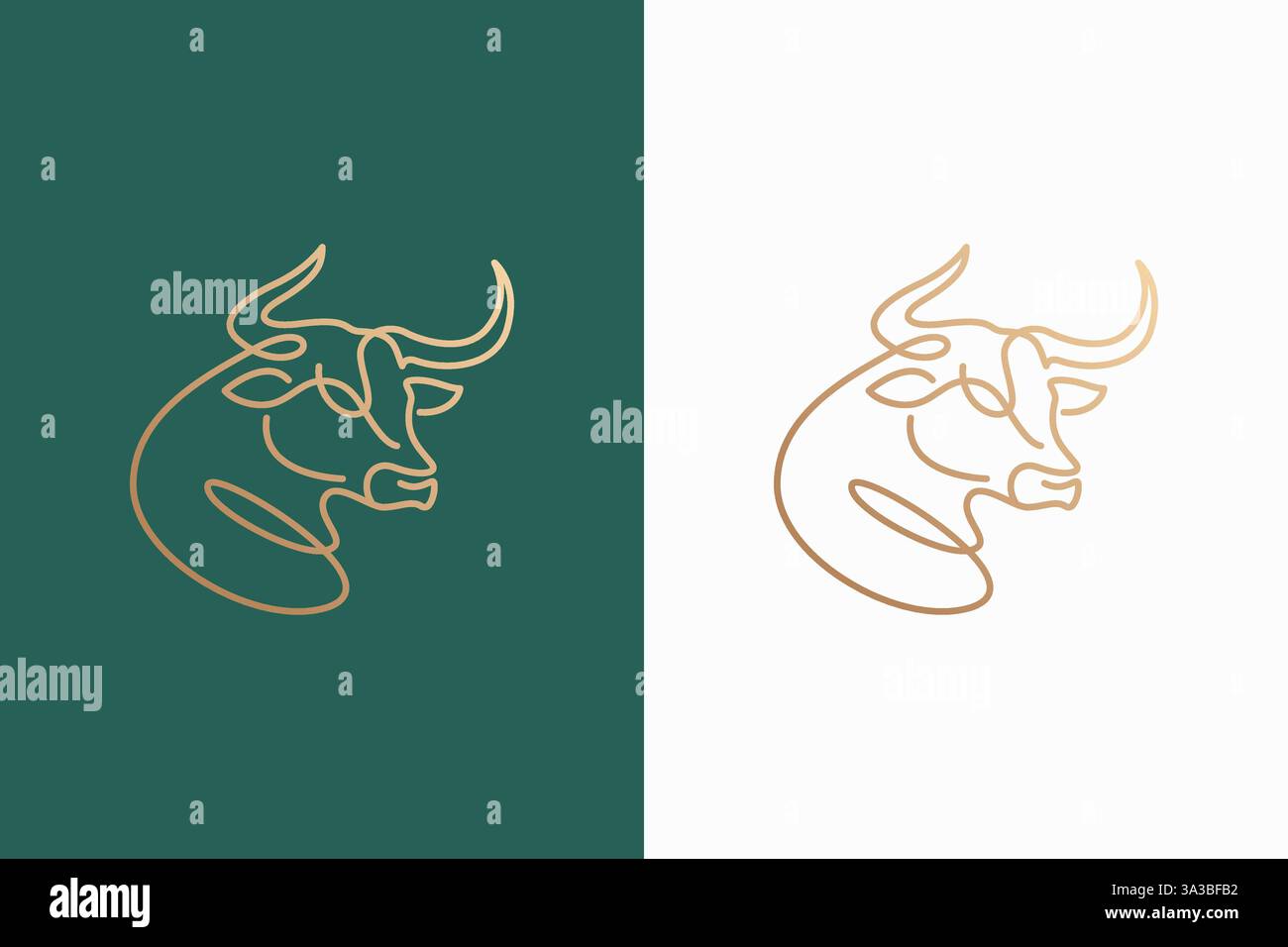 Elegant Minimalist Bull Head Logo Design with Continuous Line Drawing ...