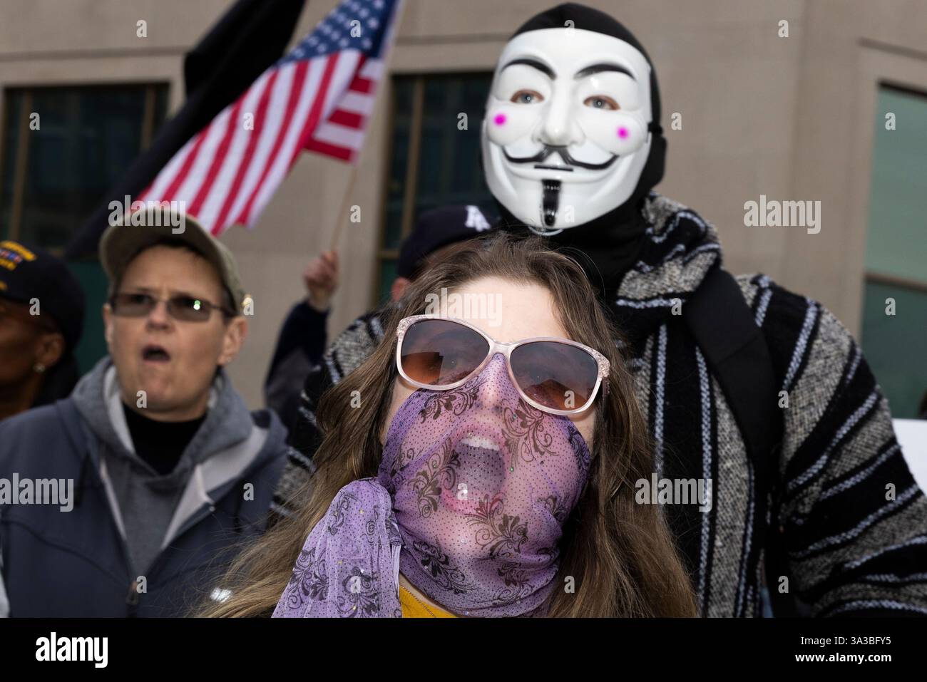 Protesters shout while work crews dismantle the "Black Lives Matter ...