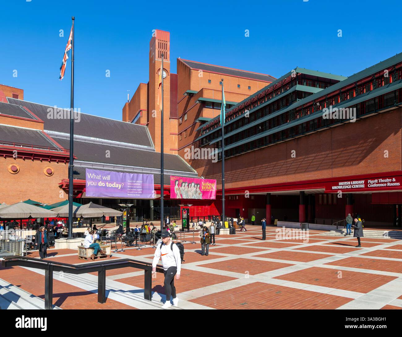 Modern architecture exterior British Library building, Euston Road ...
