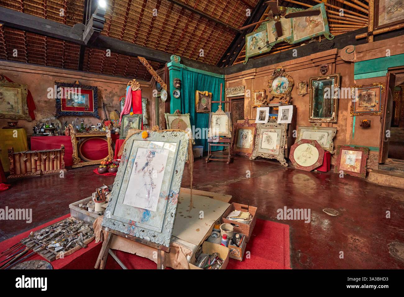 Interior of artist’s workshop at Blanco Renaissance Museum, a museum ...