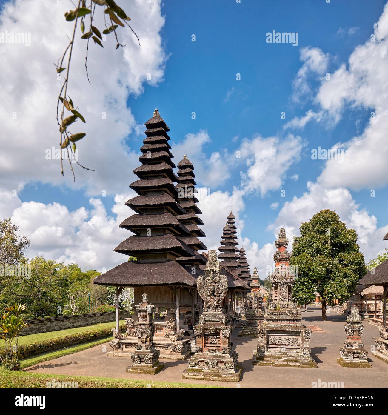 Pagodas and other stone structures at the inner sanctum of Taman Ayun ...