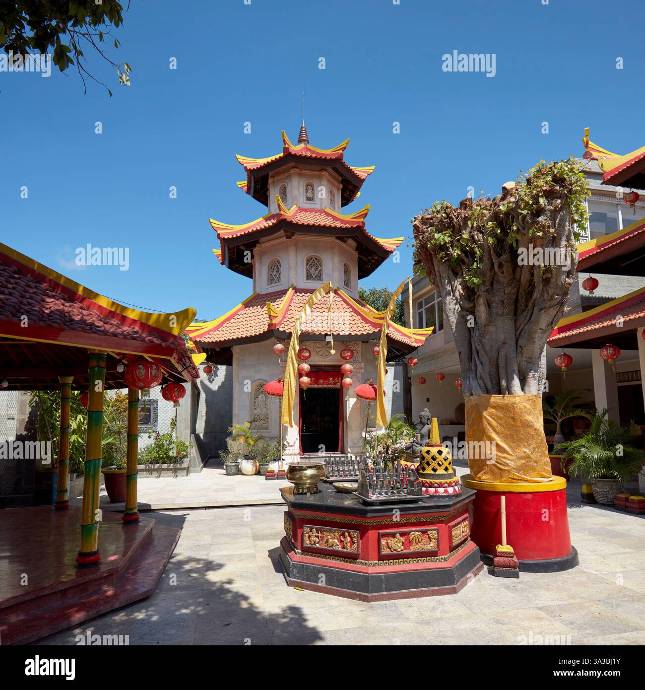 Incense altar in the courtyard at Vihara Dharmayana, 19th century ...