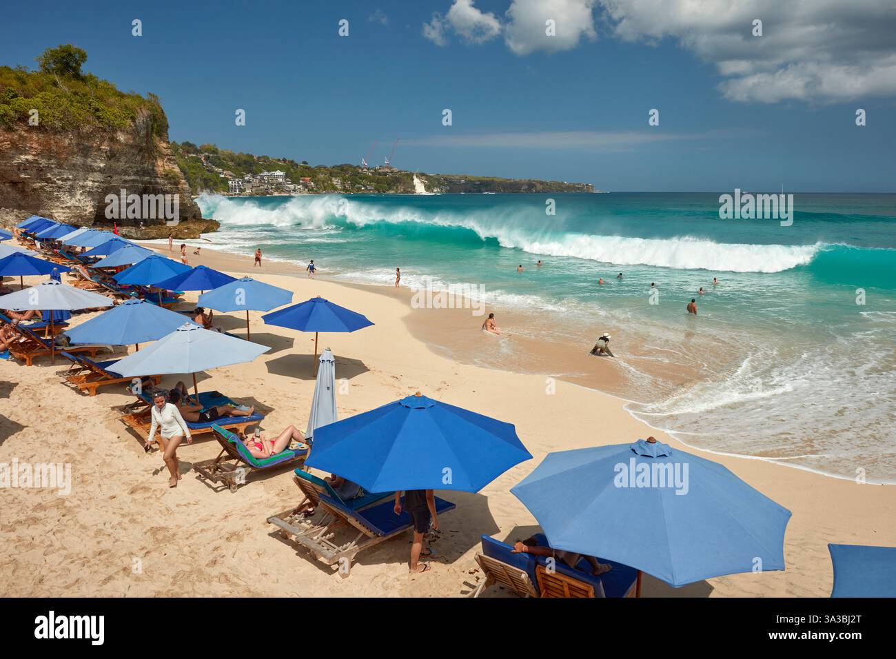 Elevated view of the scenic Dreamland Beach with clean fine sand and ...
