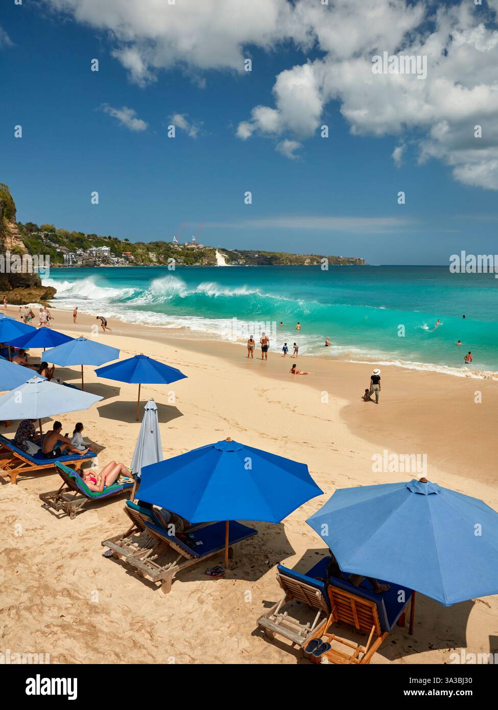 Elevated view of the scenic Dreamland Beach with clean fine sand and ...