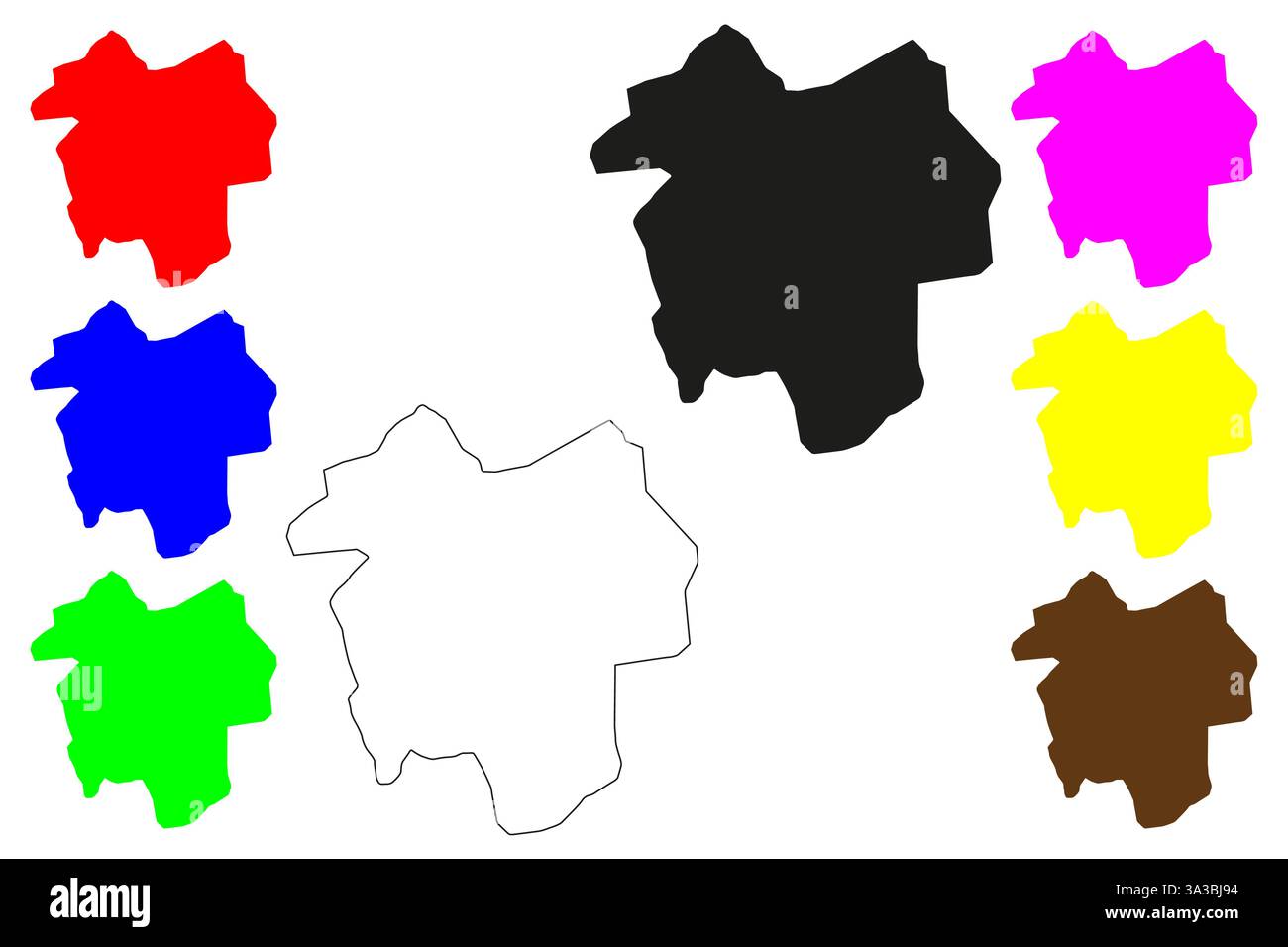 Bathinda city (Republic of India, State of Punjab) map vector ...