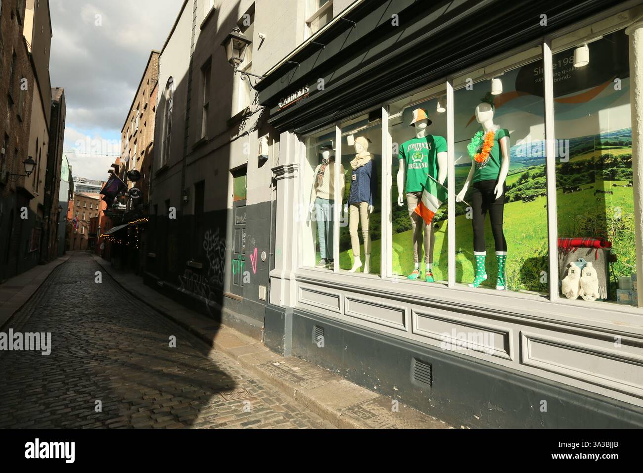 Dublin, Ireland - 12th March 2025 - Mannequins dressed in green and ...