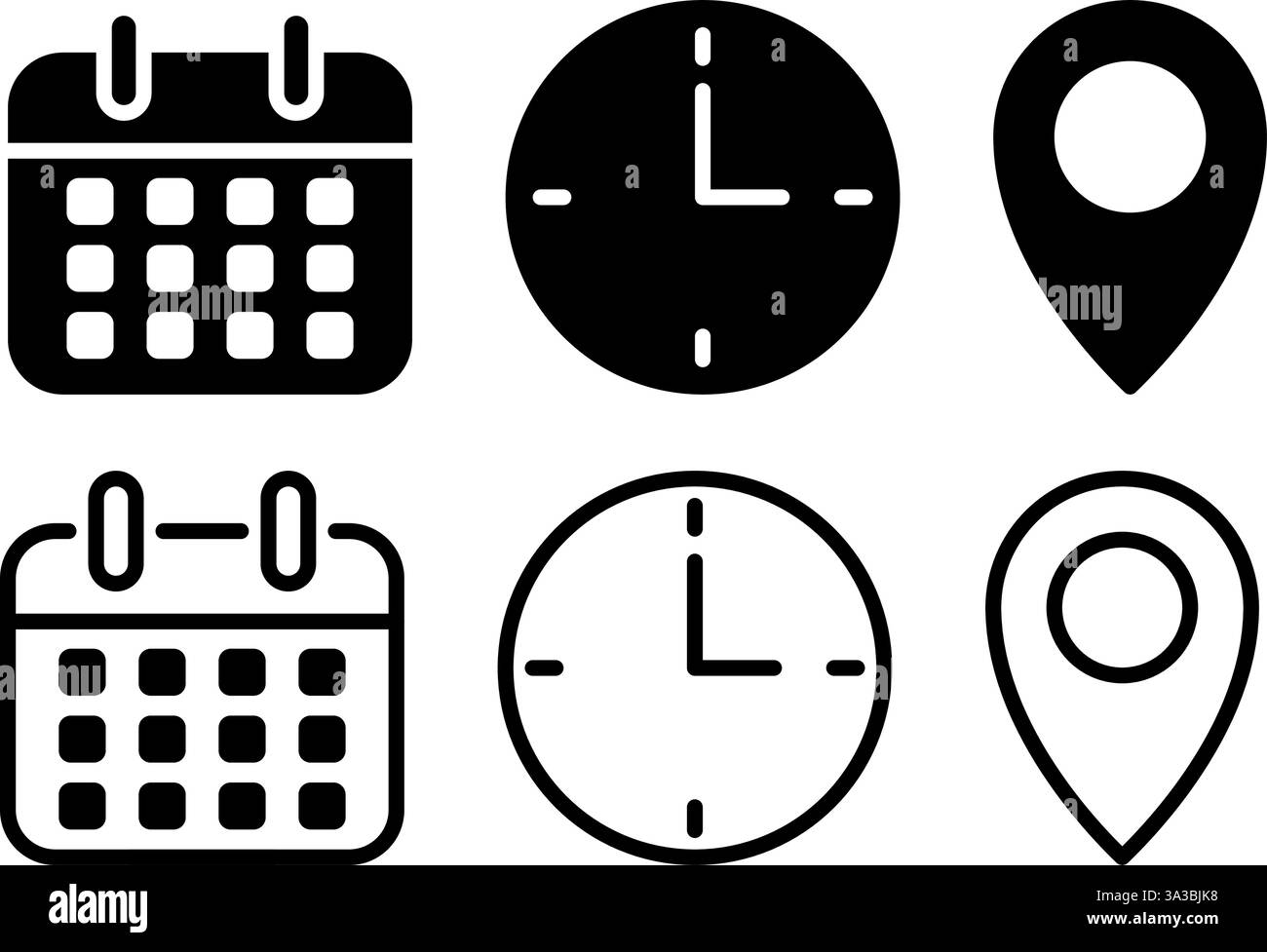 Date and time icon hi-res stock photography and images - Alamy