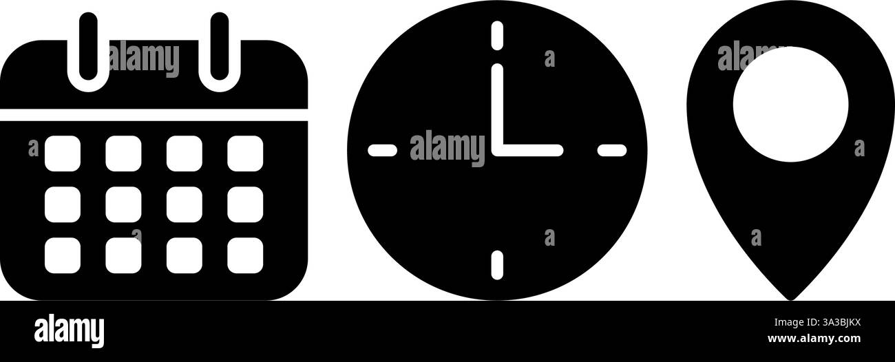 Time, watch, calendar, pin icons set Stock Vector Image & Art - Alamy