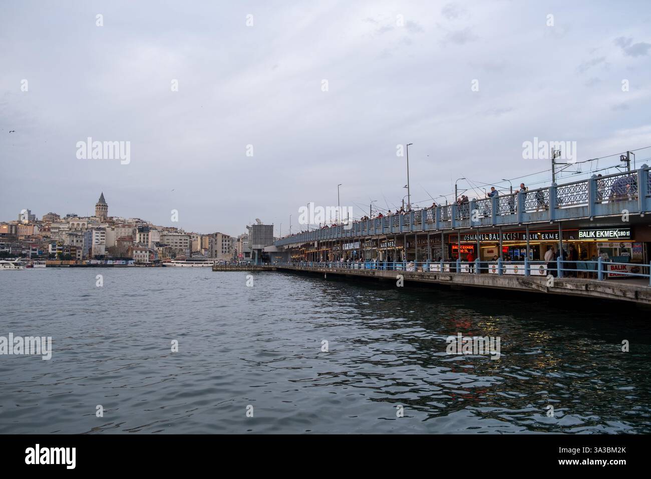 03.13.2025, Istanbul Scenic Waterfront View of Galata Bridge with ...