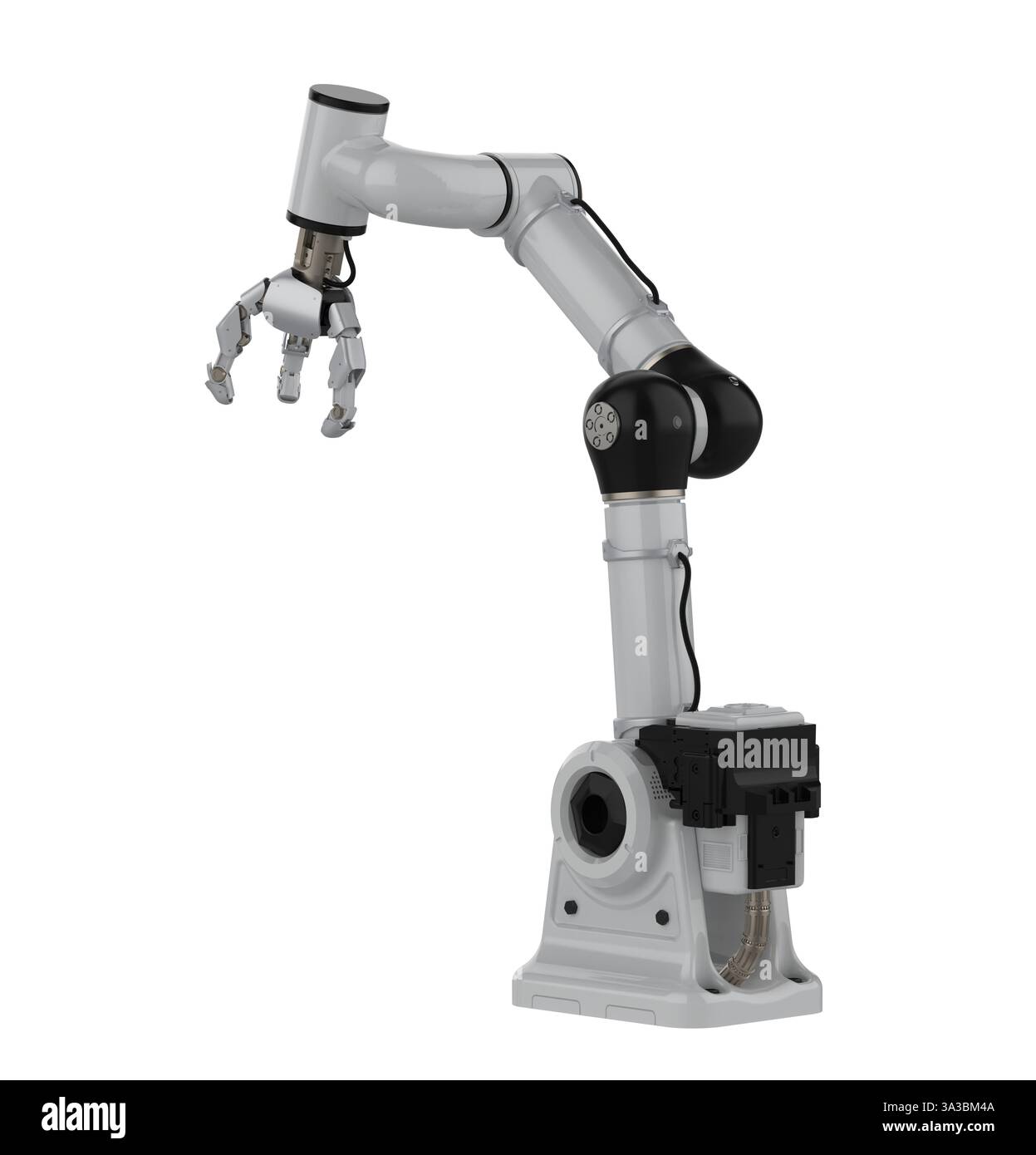 3d rendering white ai robotic gripper arm isolated on white Stock Photo ...