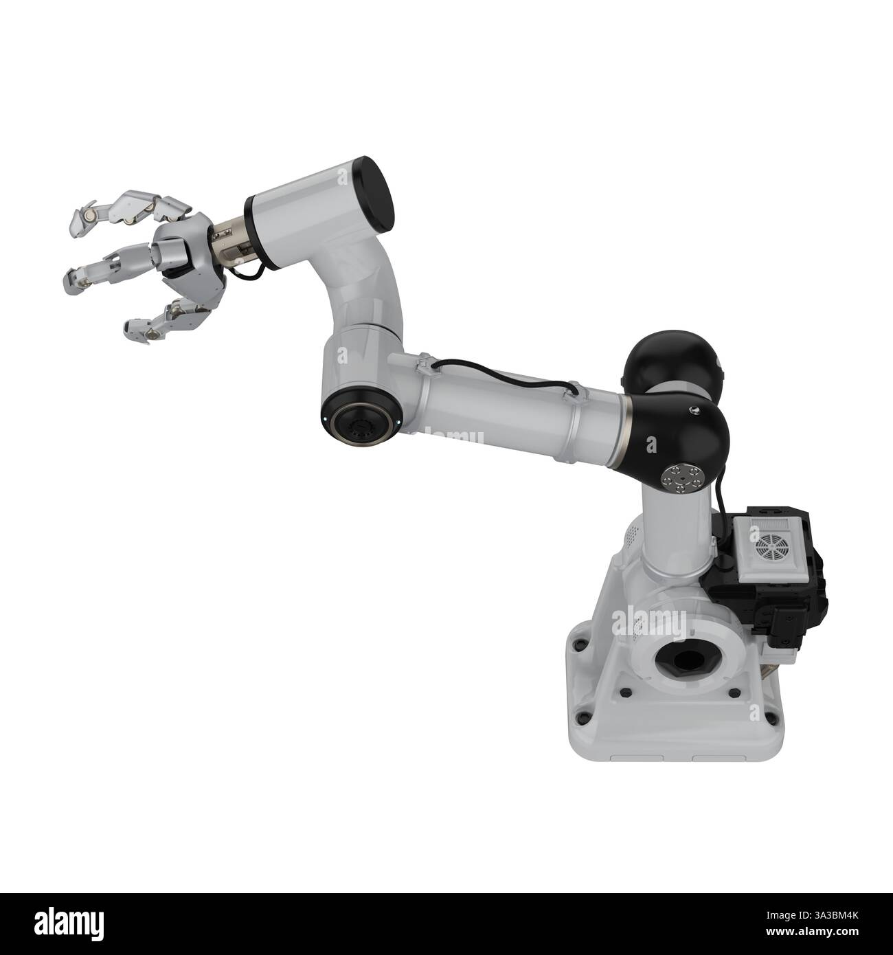 3d rendering white ai robotic gripper arm isolated on white Stock Photo ...