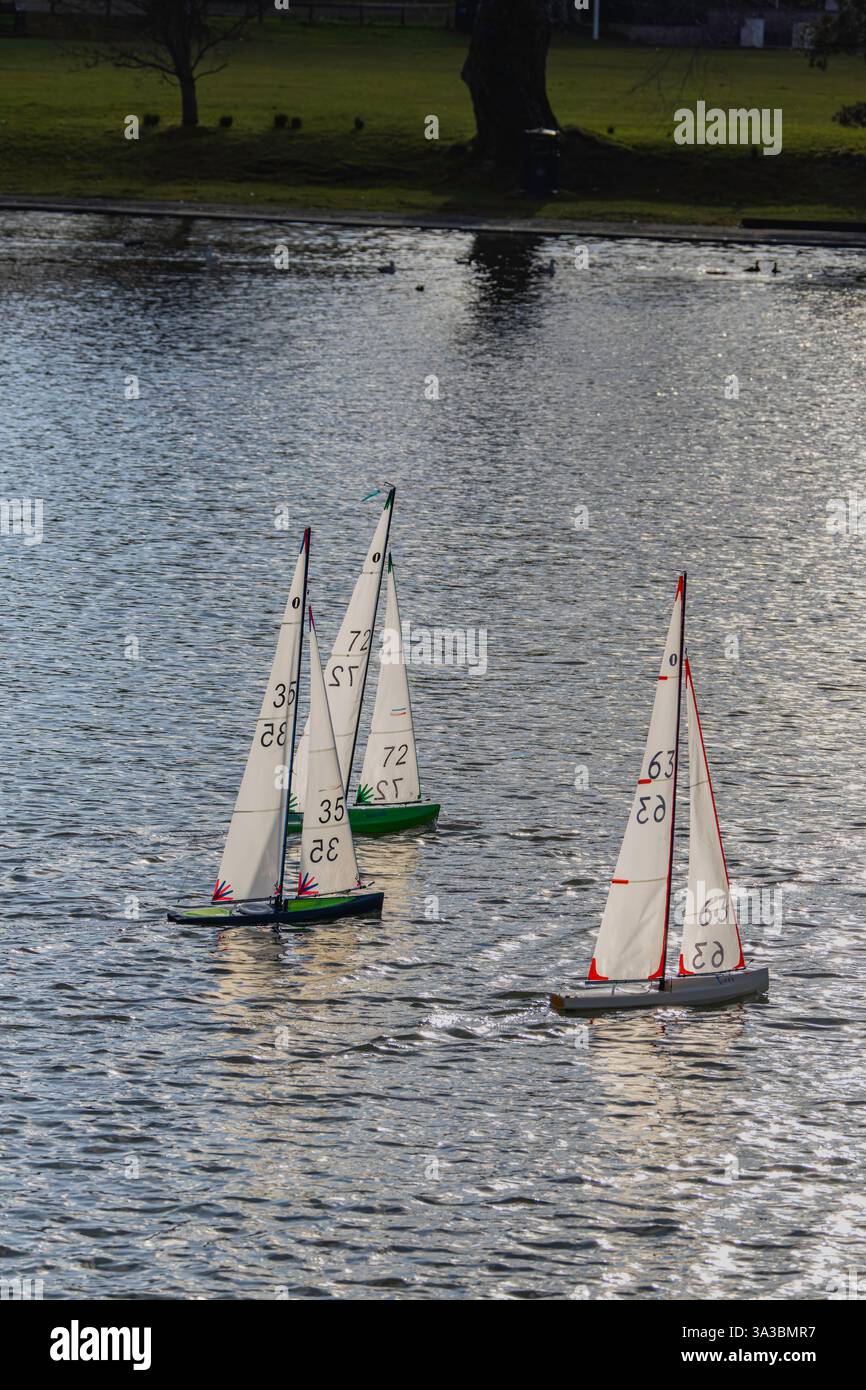 International One Metre class yacht racing Portishead lake grounds ...