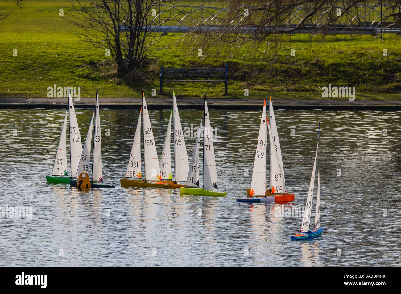 International One Metre class yacht racing Portishead lake grounds ...
