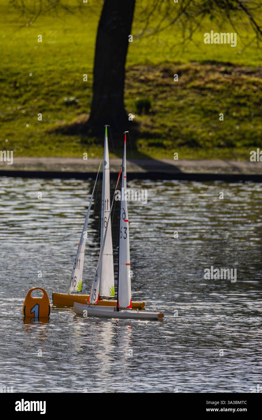 International One Metre class yacht racing Portishead lake grounds ...