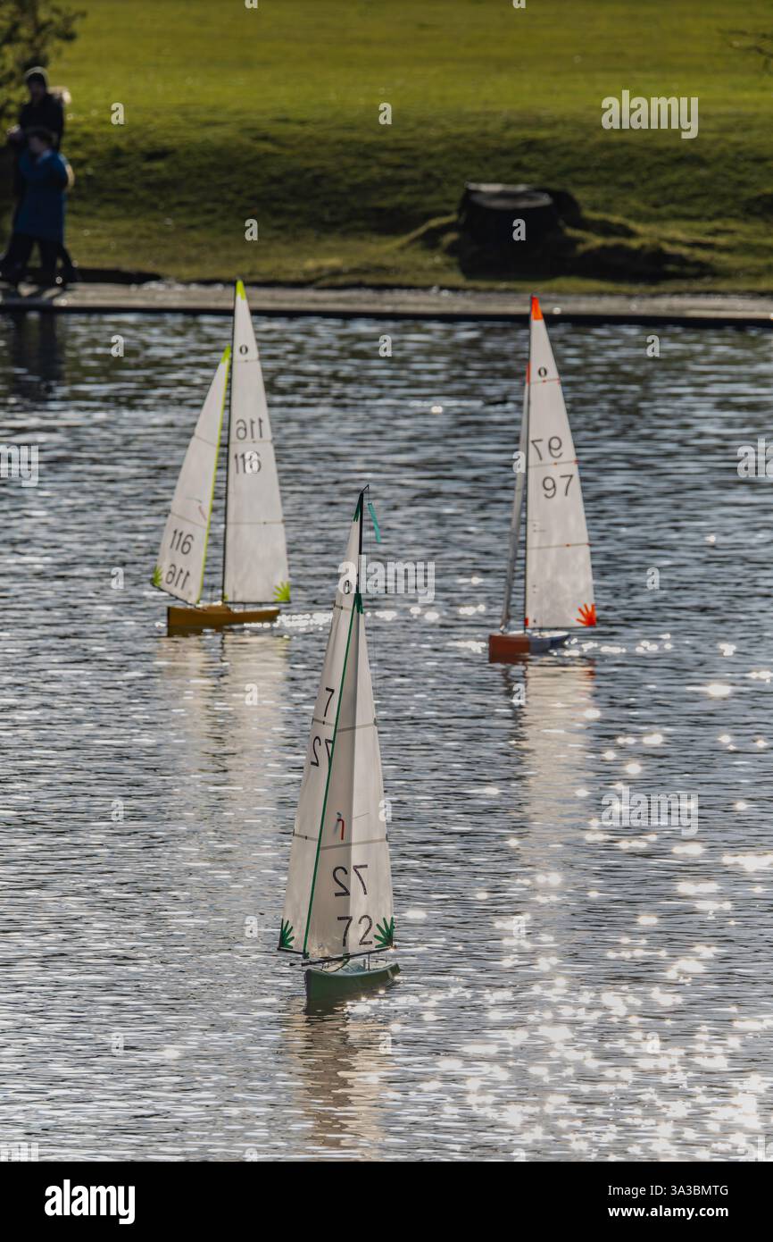 International One Metre class yacht racing Portishead lake grounds ...