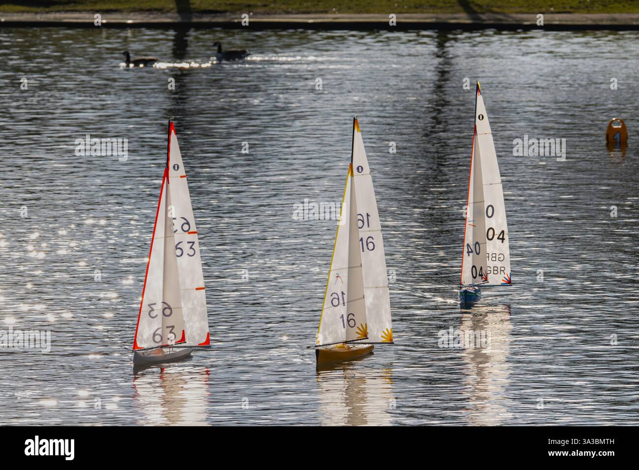 International One Metre class yacht racing Portishead lake grounds ...