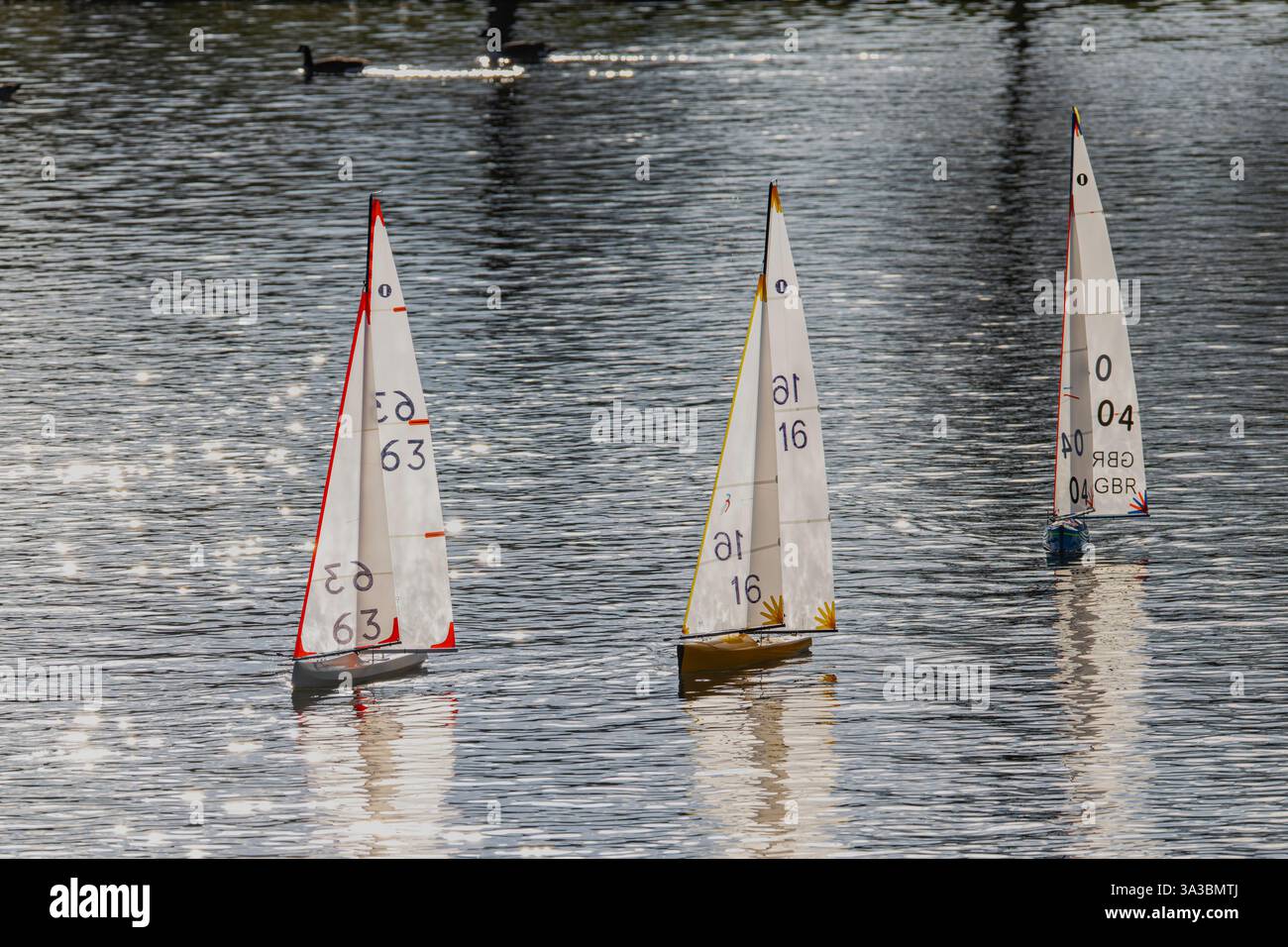 International One Metre class yacht racing Portishead lake grounds ...