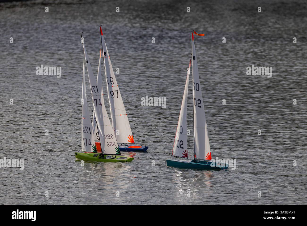 International One Metre class yacht racing Portishead lake grounds ...