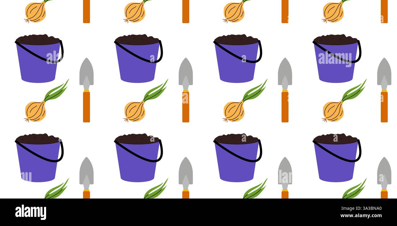 Gardening tools and vegetables on a white background for creative ...