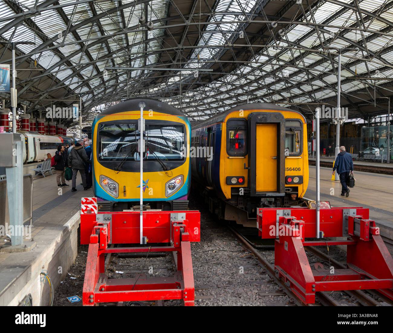 Transpennine Express for Cleethorpes and British Rail Class 156 Super Sprinter trains, Lime ...