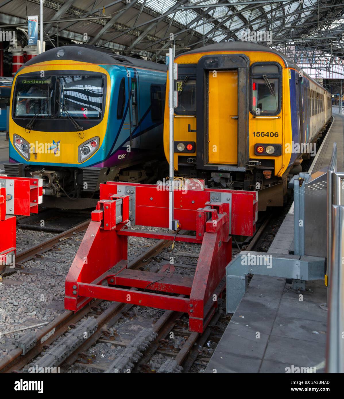 Transpennine Express for Cleethorpes and British Rail Class 156 Super Sprinter trains, Lime ...