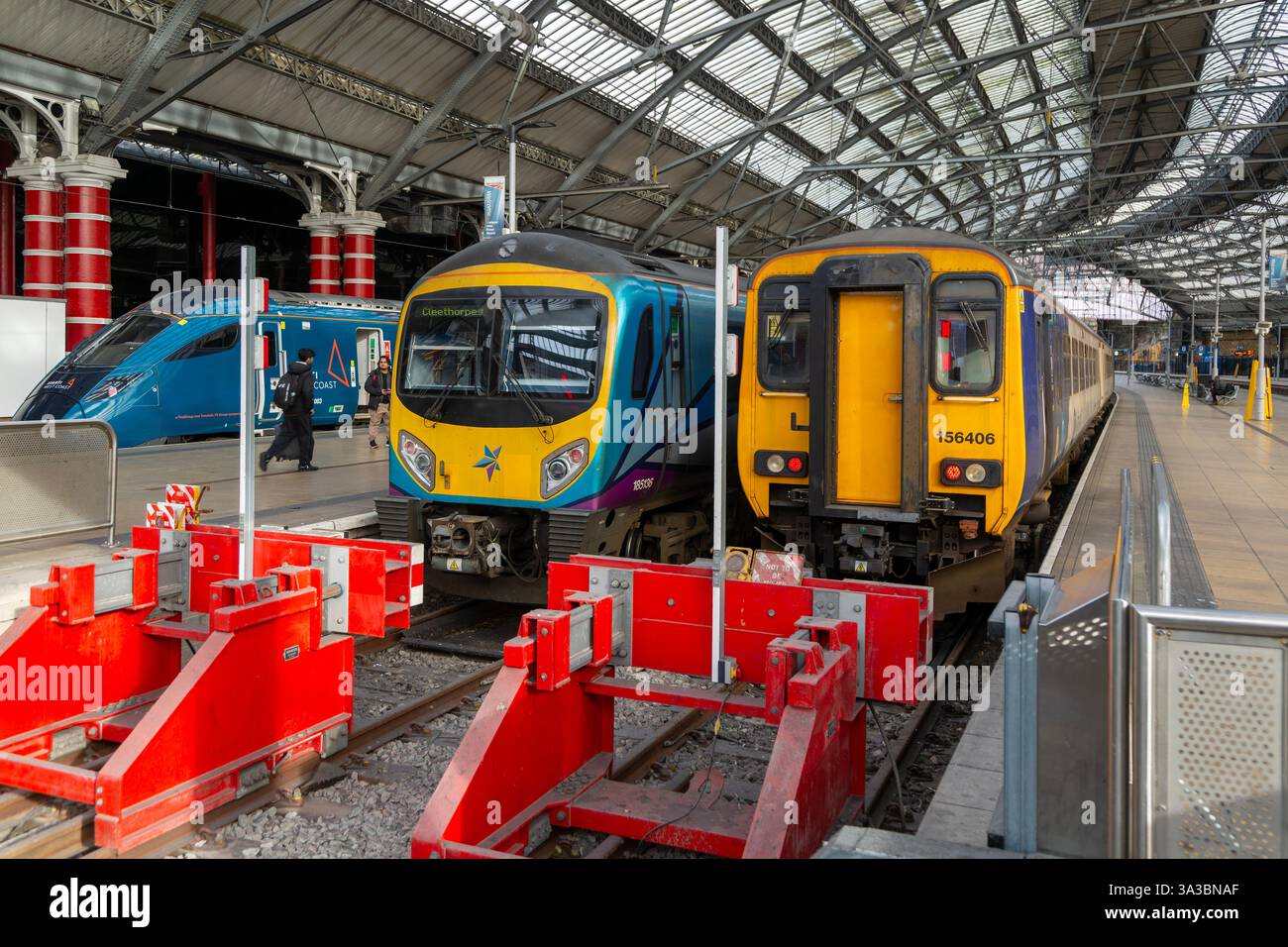 Transpennine Express for Cleethorpes and British Rail Class 156 Super Sprinter trains, Lime ...