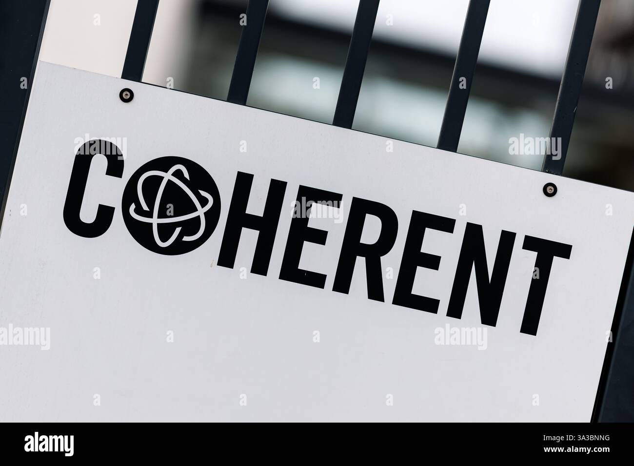 10 March 2025, Bavaria, Gilching Bei München: The lettering and logo of ...