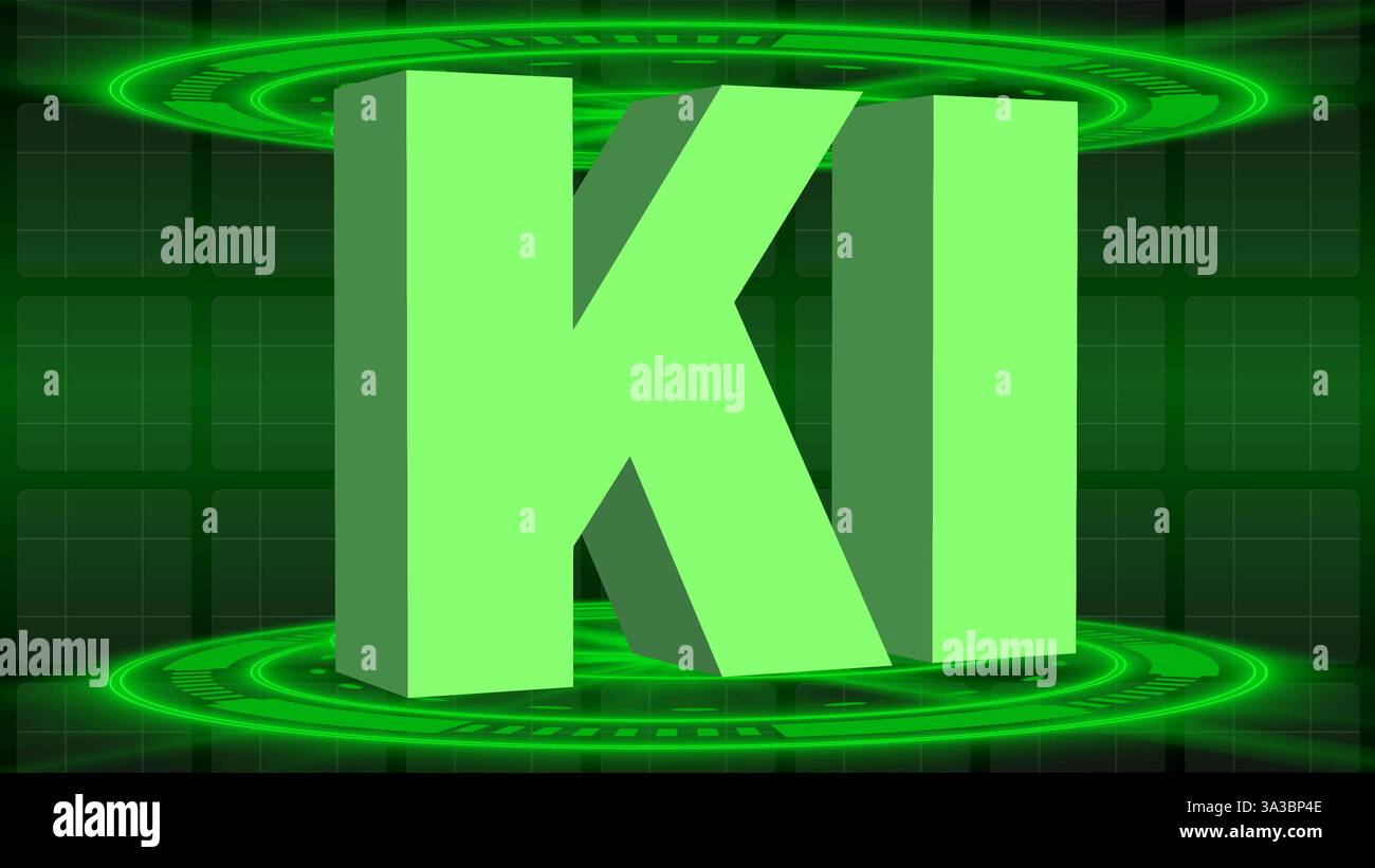 KI - abstract 3D graphic illustration for Artificial Intelligence (in german Kuenstliche ...