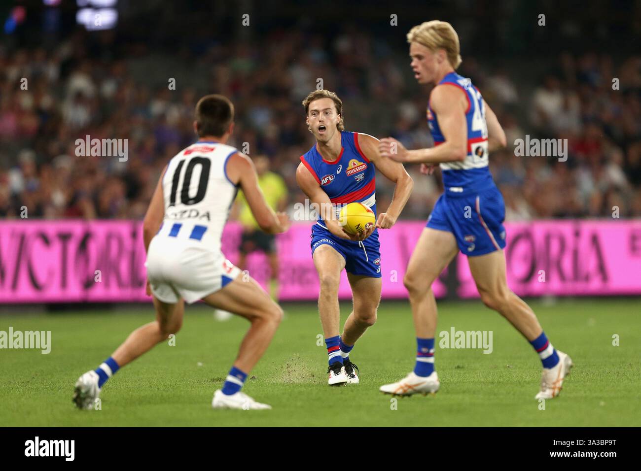 Melbourne, Australia. 15th Mar, 2025. Luke Cleary of the Bulldogs ...