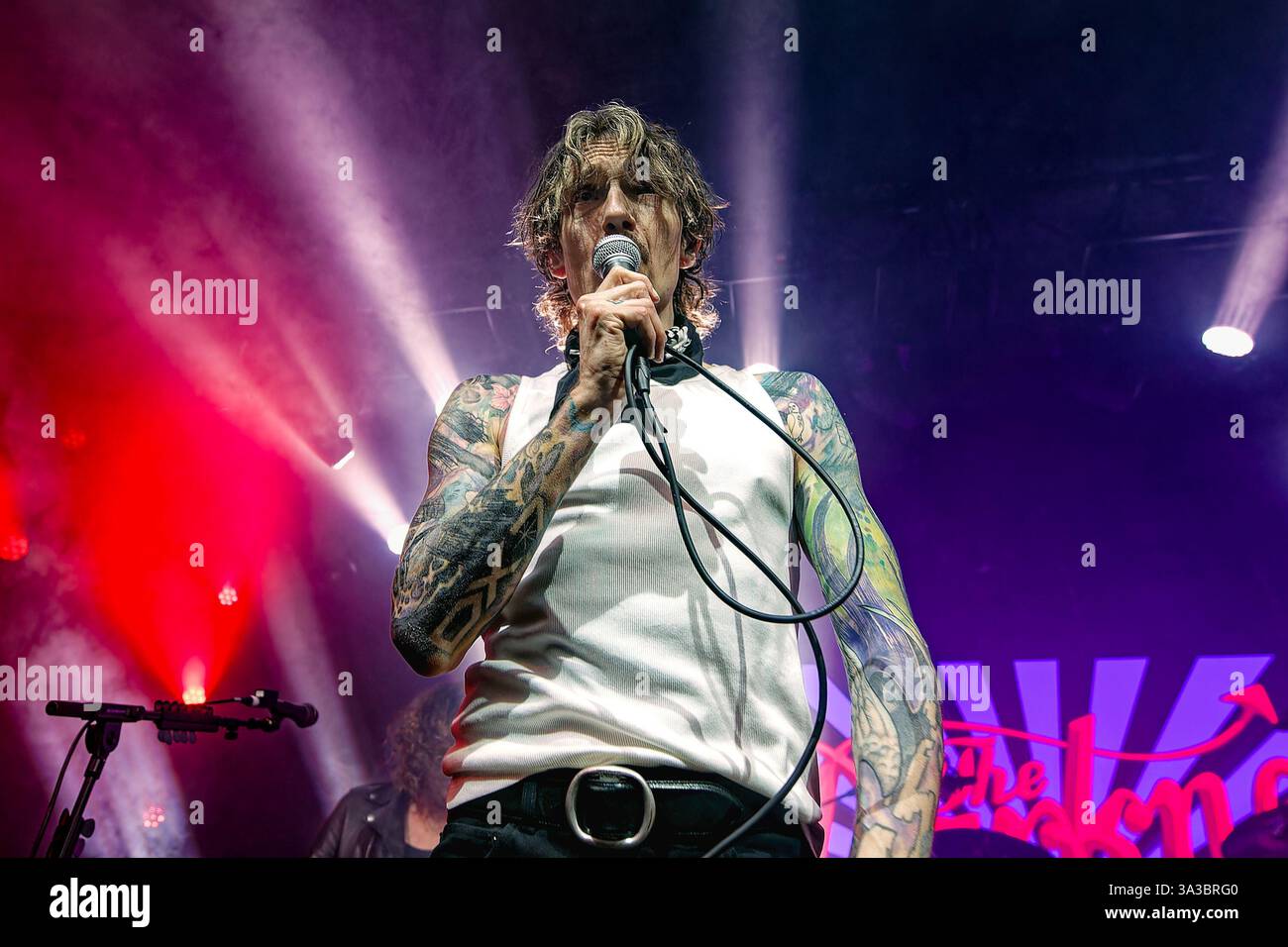 Liverpool, UK. 14th Mar, 2025. Justin Hawkins of UK band The Darkness ...