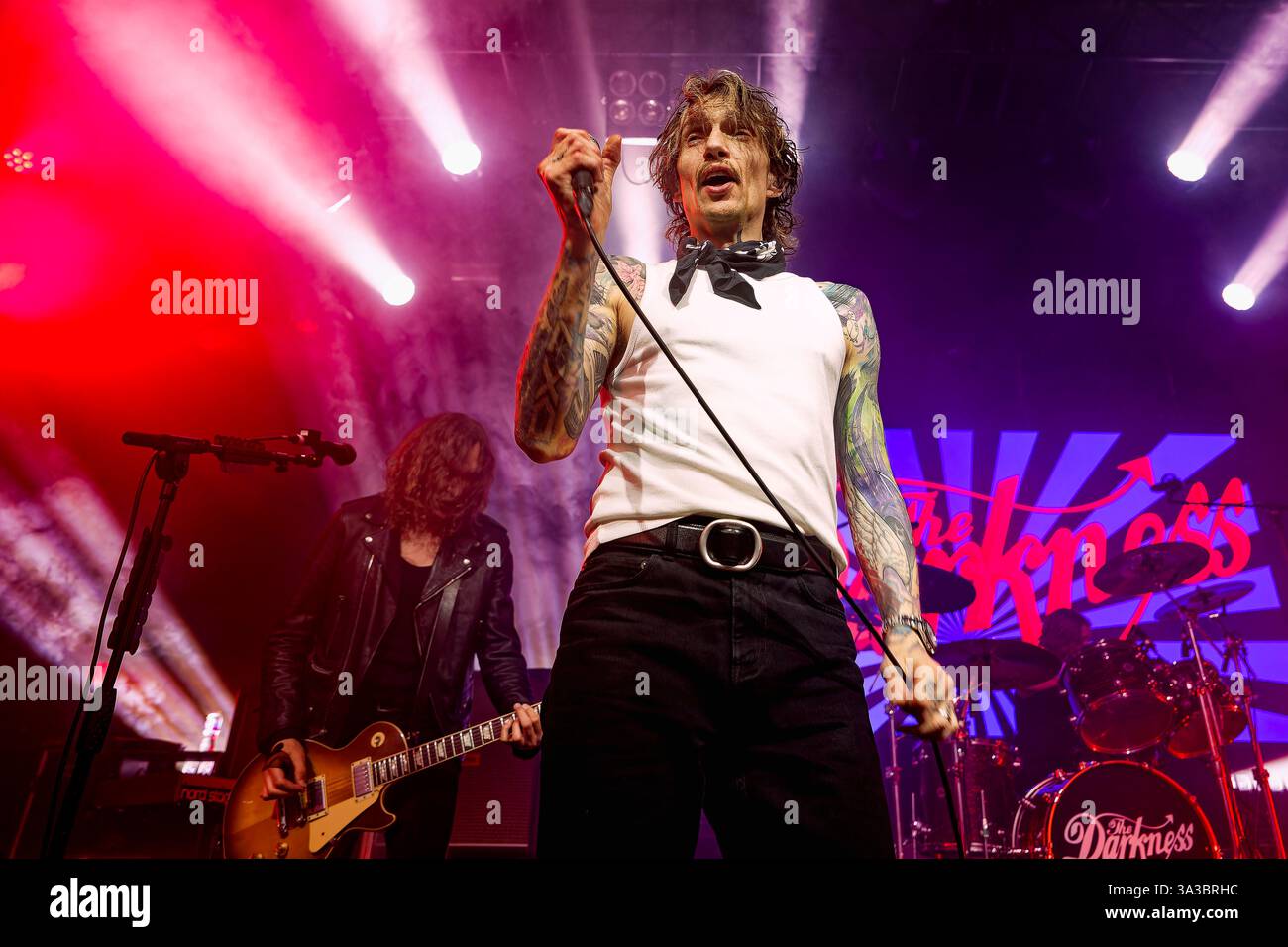 Liverpool, UK. 14th Mar, 2025. Justin Hawkins of UK band The Darkness ...