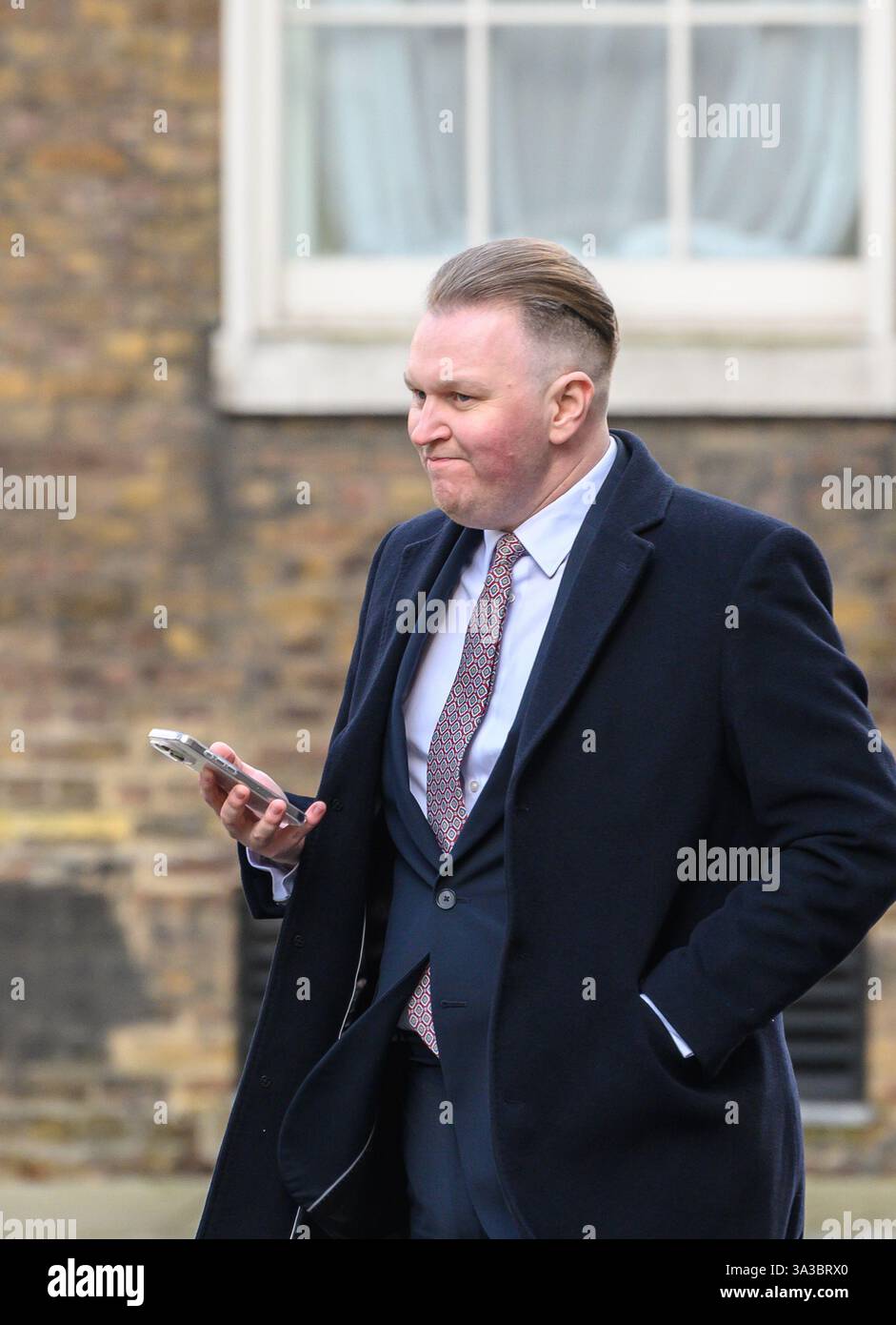 Michael Payne MP (Lab: Gedling) in Downing Street for a meeting about impending cuts in the ...