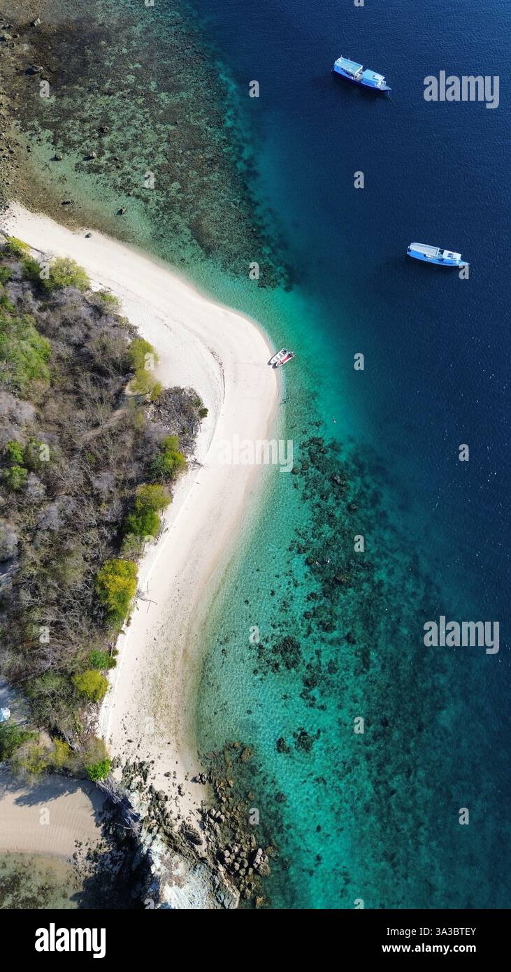 Aerial View of Angel Island in Komodo National Park with Turquoise ...