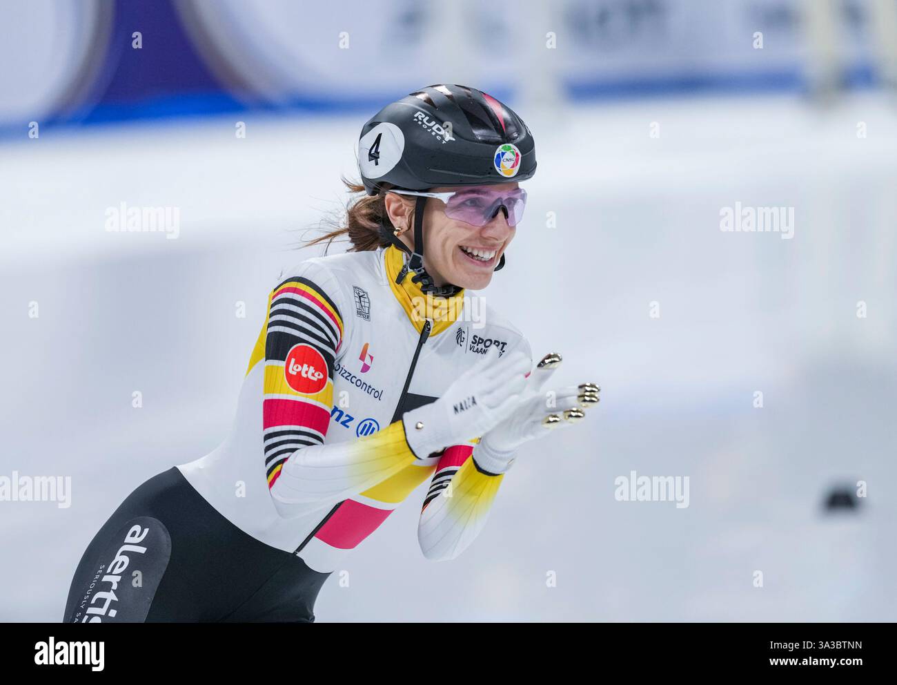 Beijing, China. 15th Mar, 2025. Hanne Desmet of Belgium celebrates ...