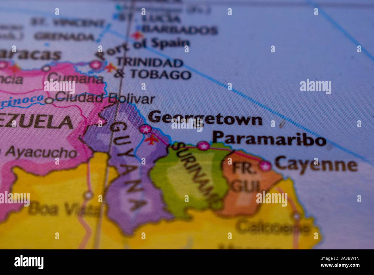 Georgetown On The World Map-Geo Political Map Stock Photo - Alamy