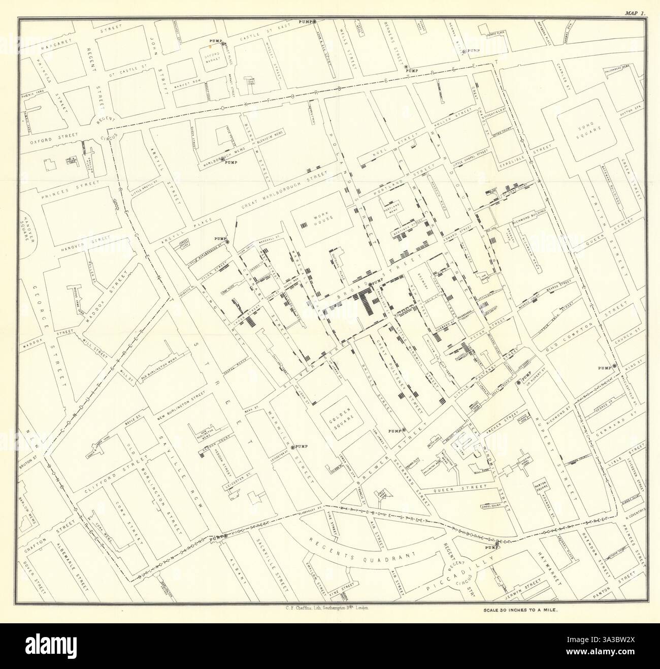 John snow cholera map of london hi-res stock photography and images - Alamy