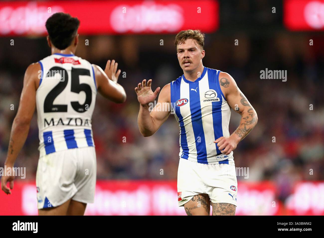 Melbourne, Australia. 15th Mar, 2025. Cameron Zurhaar of the Kangaroos ...