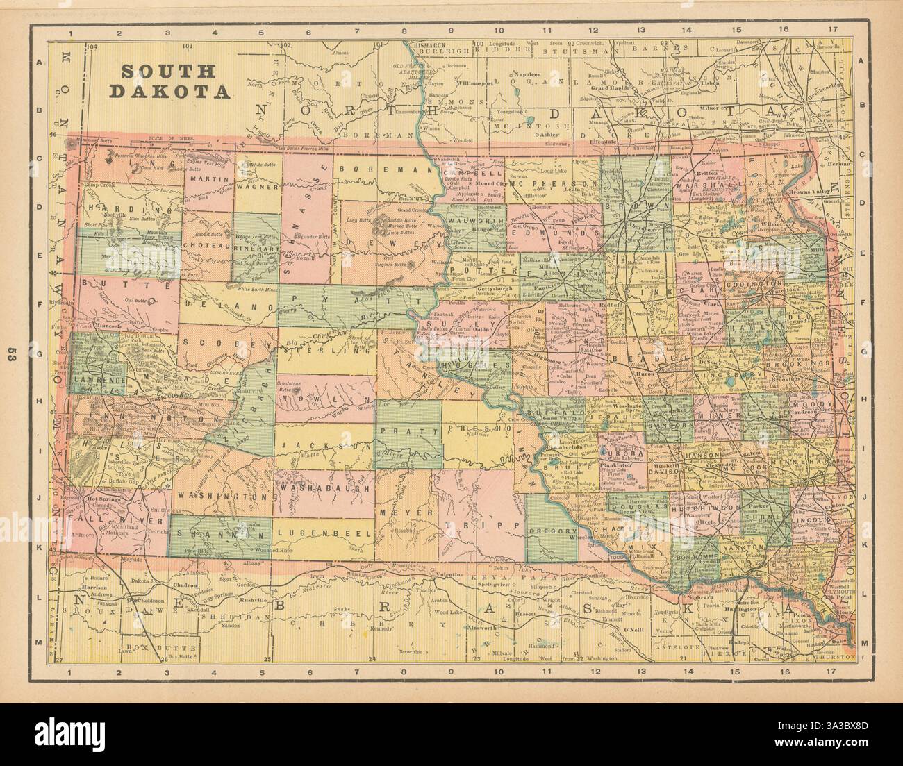 South dakota state map hi-res stock photography and images - Alamy