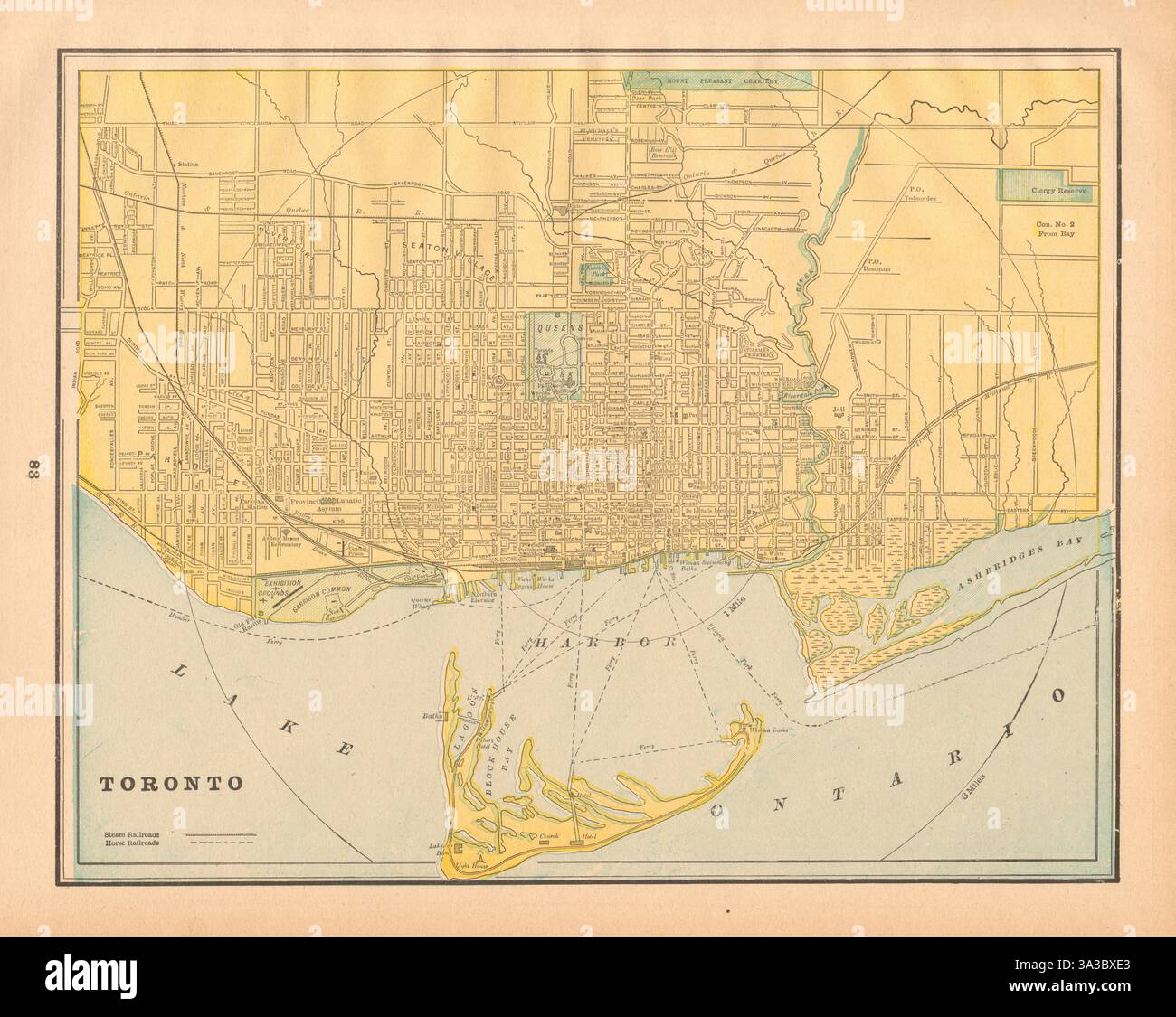 Toronto town city plan. Canada. CRAM 1894 old antique vintage map chart ...