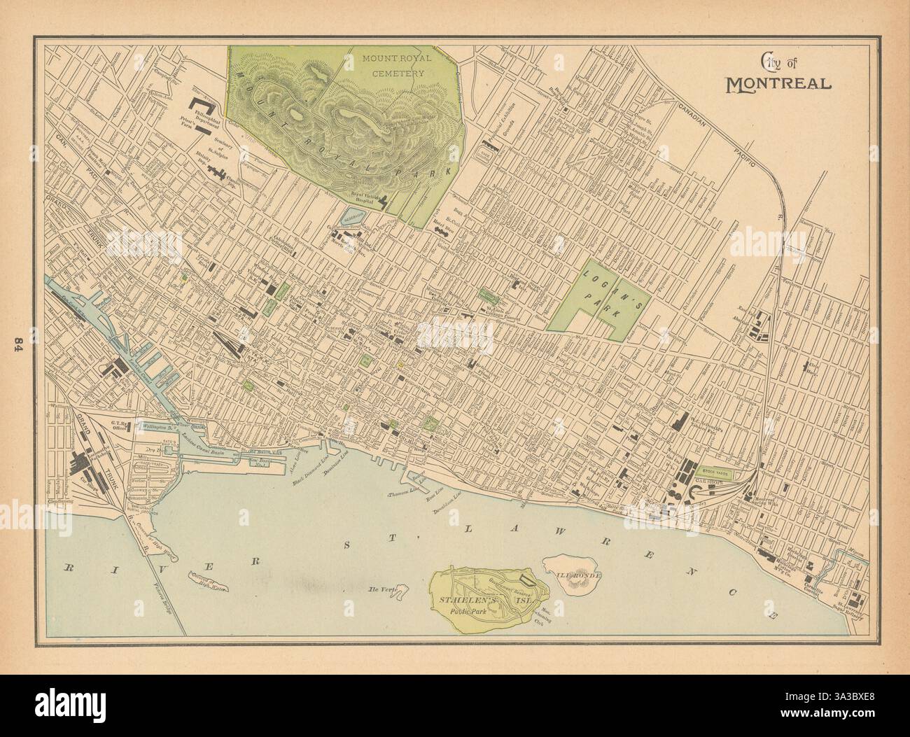 City of Montreal town plan. Canada. CRAM 1894 old antique map chart ...