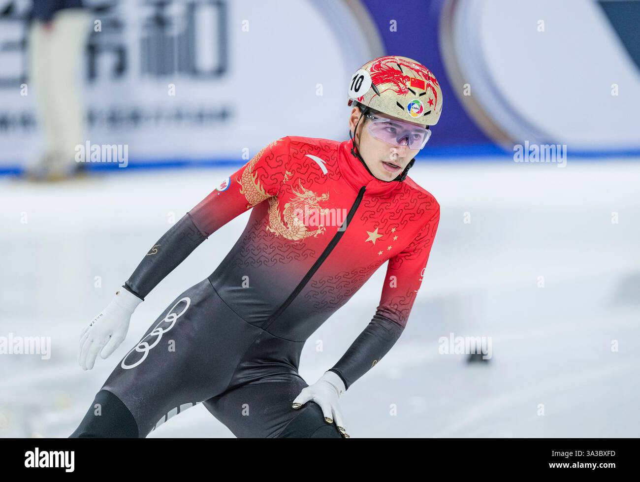 Beijing, China. 15th Mar, 2025. Liu Shaoang of China reacts after the ...