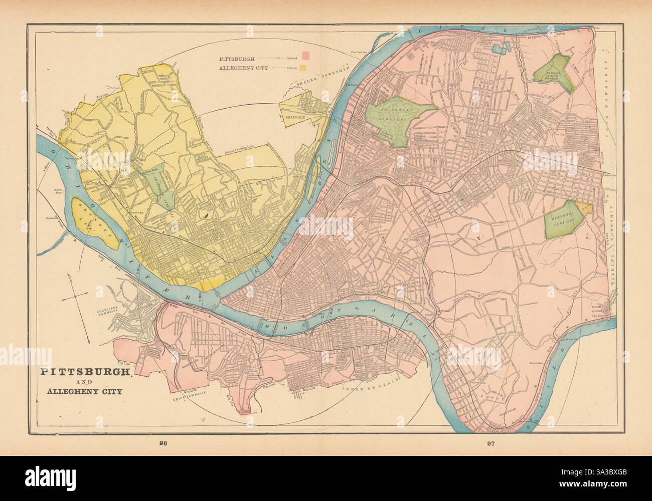Allegheny map hi-res stock photography and images - Alamy