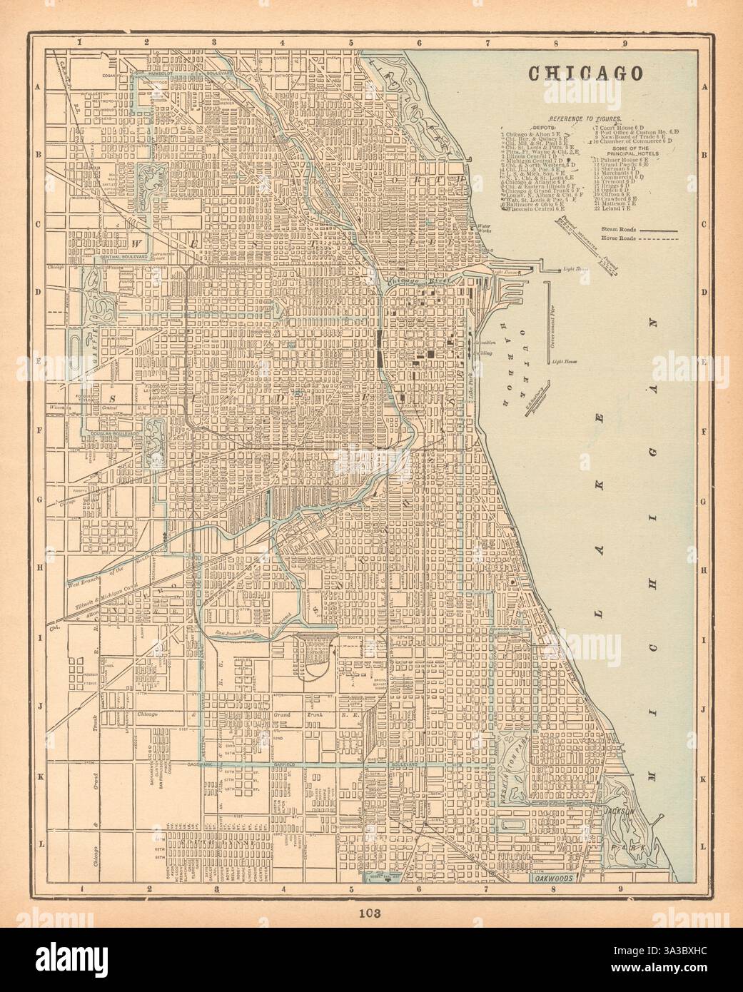 Chicago town city plan. Illinois. CRAM 1894 old antique vintage map ...