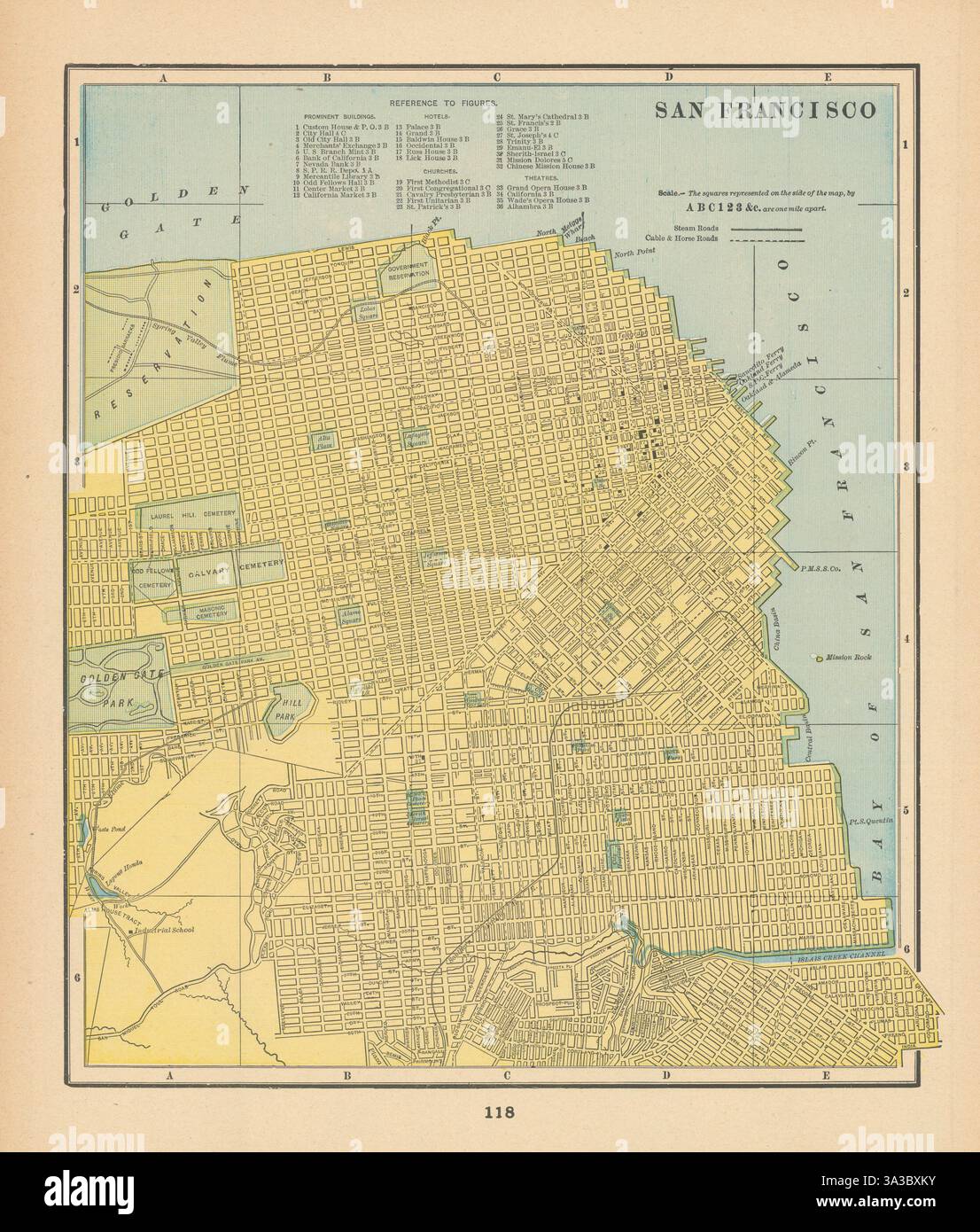 San Francisco town city plan. California. CRAM 1894 old antique map ...